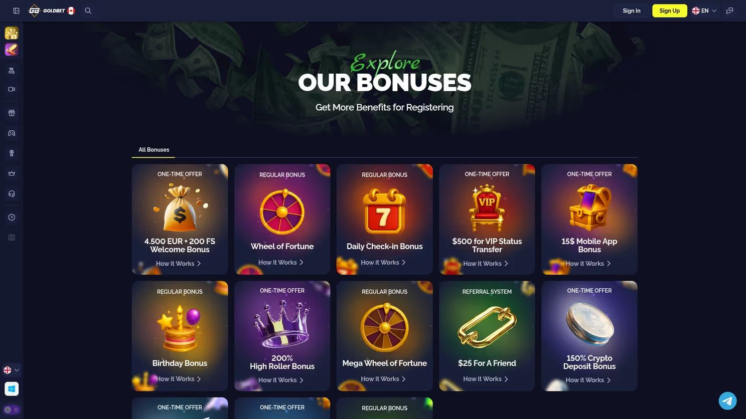 Goldbet Casino Review | 550% up to C$6,500 Welcome Bonus